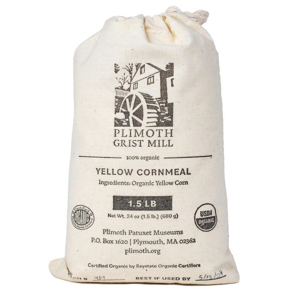 Plimoth Grist Mill Organic Local Yellow Cornmeal - 1.5 lb Bag – Plimoth ...