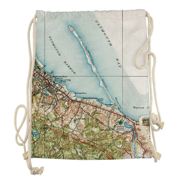 Plymouth Map Drawstring Bag – Plimoth Patuxet Museum Shop