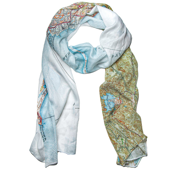 Plymouth Map Scarf – Plimoth Patuxet Museum Shop