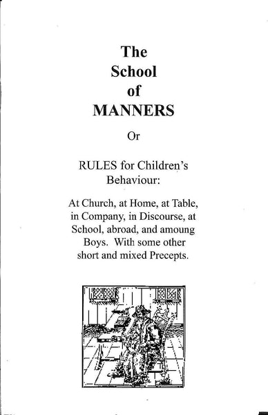 The School of Manners – Plimoth Patuxet Museum Shop